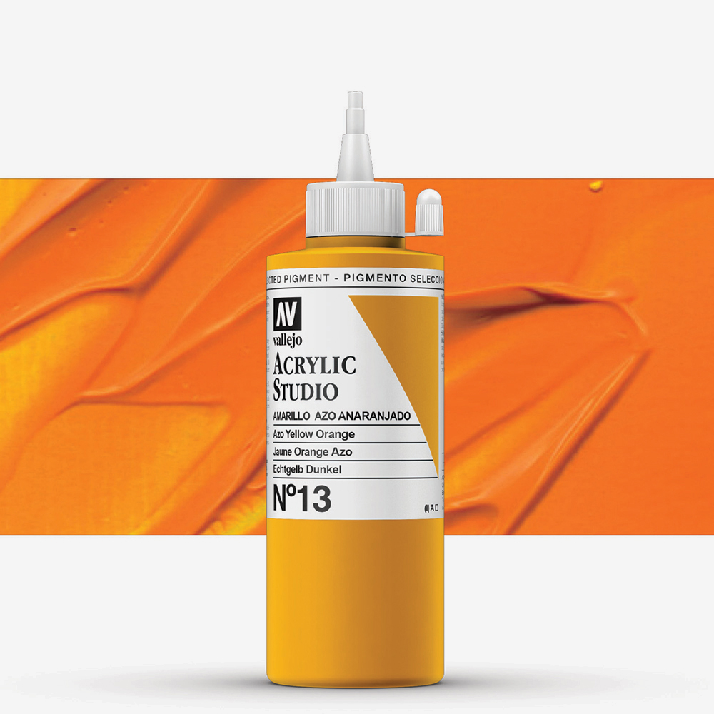 AV Studio Acrylic : 200ml bottle AZO YELLOW ORANGE 8429551220132 | eBay